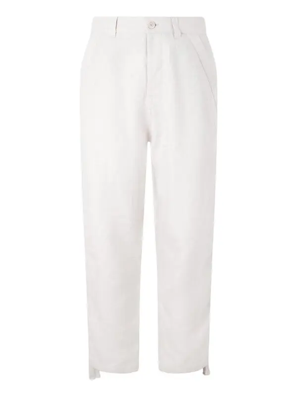 Brunello Cucinelli Straight-leg Herringbone Linen Trousers - Neutrals