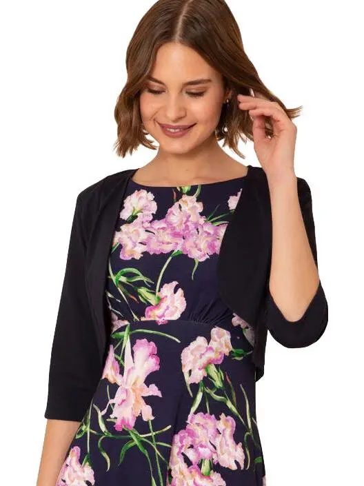 ALIE STREET LONDON Freya Cropped Bolero Jacket - Midnight Navy