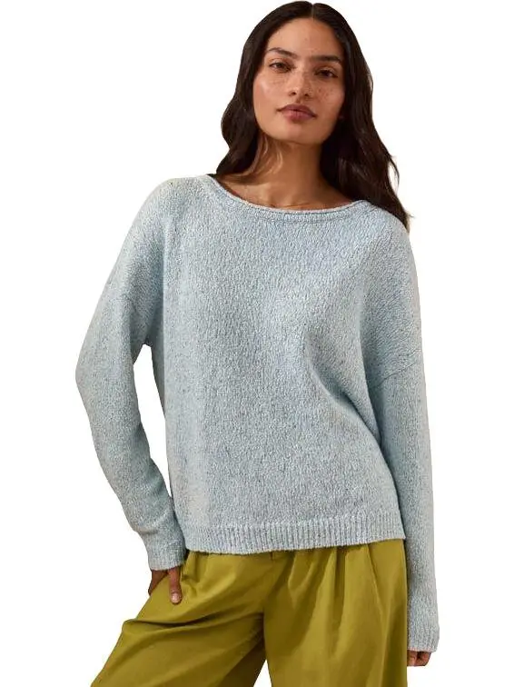 CELTIC & CO. Silk Blend Boat Neck Sweater - Sky Blue