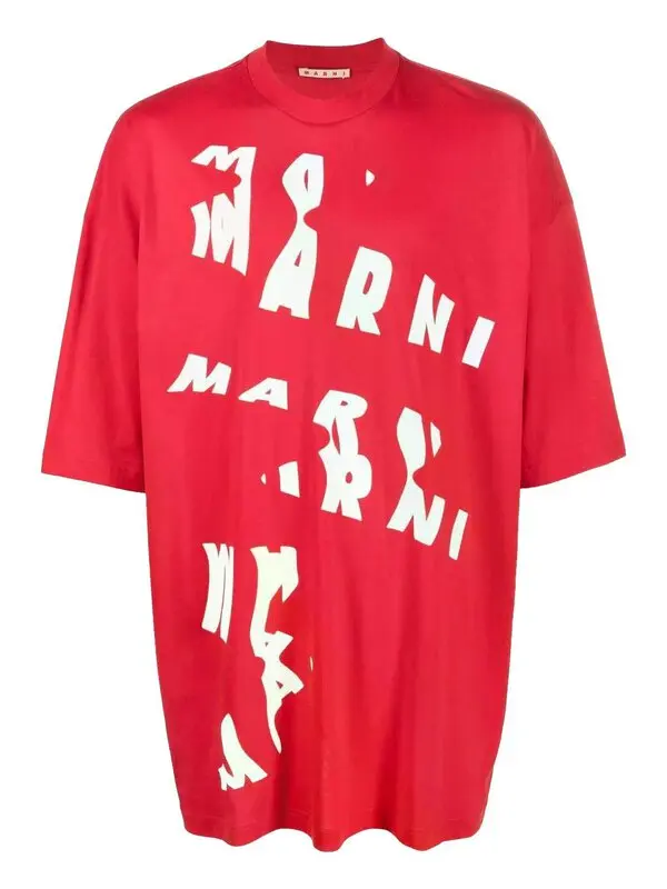 Marni Logo-print Cotton T-shirt - Red