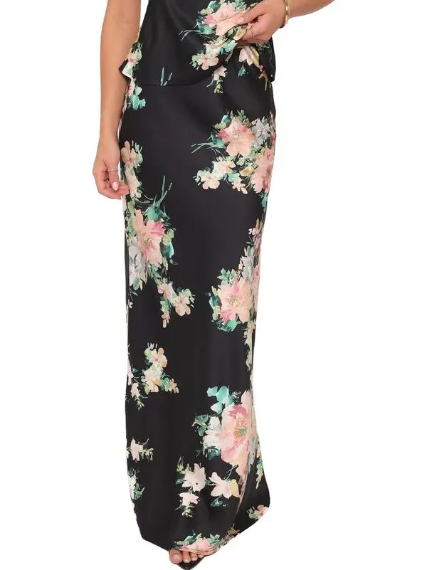 PETAL & PUP Velman Maxi Skirt - Black Floral
