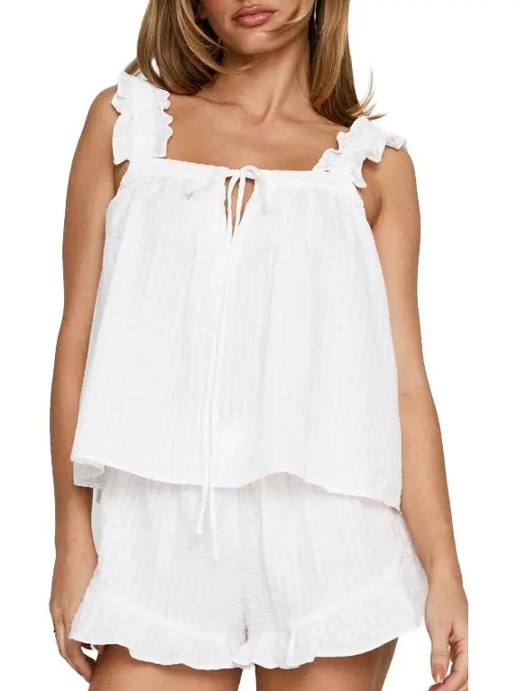 Princess Polly Santabelle Frill Strap Tank - White