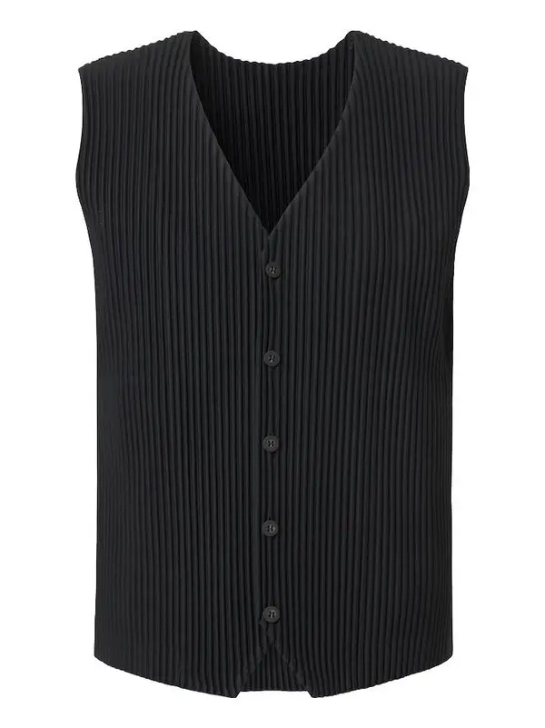 Issey Miyake Homme Plissé Basics Pleated Vest - Black