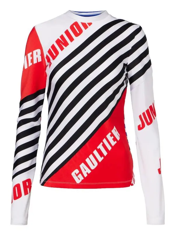 JEAN PAUL GAULTIER Logo Striped Jersey T-shirt - Multicoloured