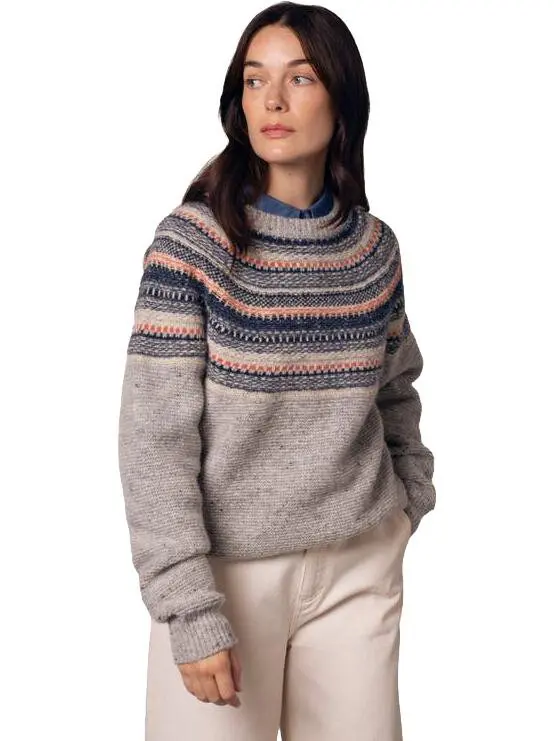 CELTIC & CO. Stitch Detail Yoke Sweater - Skylight Multi