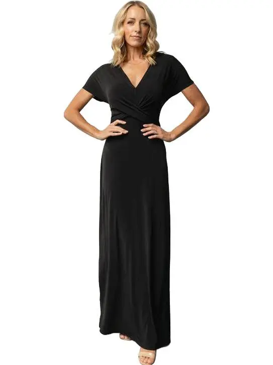 BALTIC BØRN Annaeli Cross Front Maxi Dress - Black
