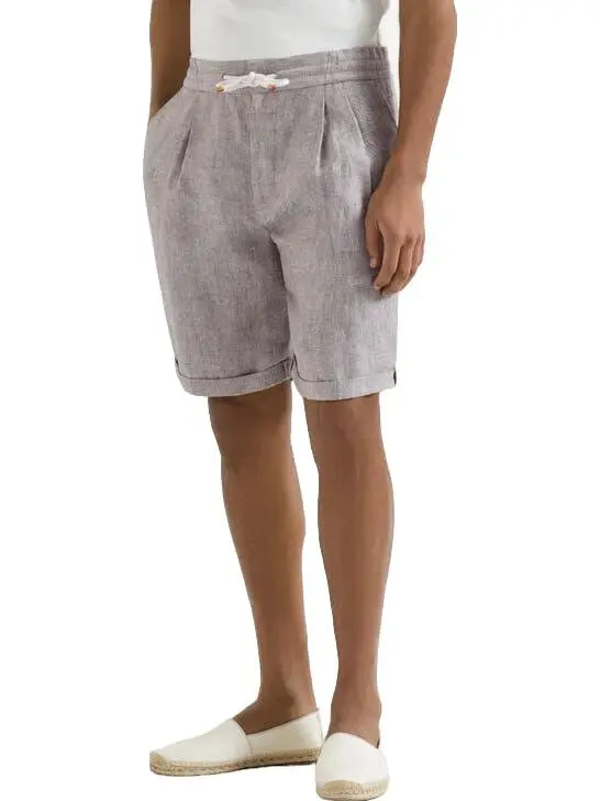 Brunello Cucinelli Double Pleated Drawstring Bermuda Shorts - Light Brown