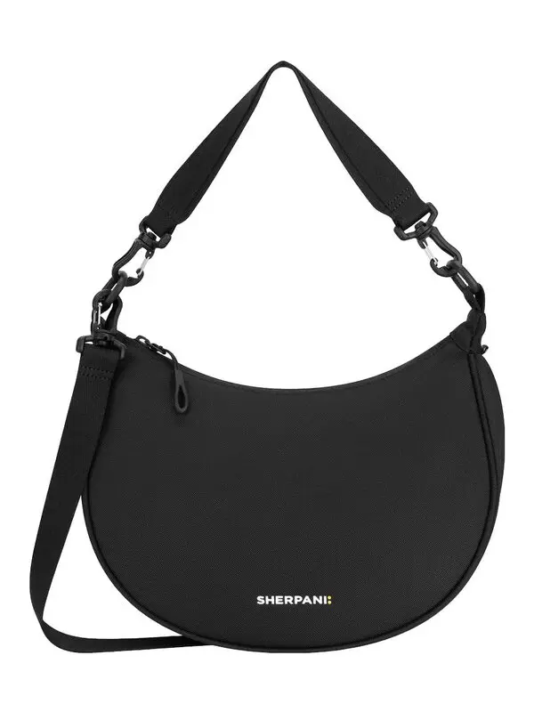 SHERPANI Mina Medium Lightweight Half Moon Crossbody Bag - Raven - S26