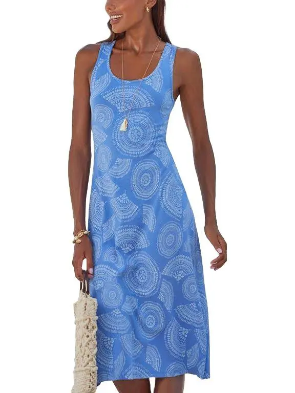 LASCANA Racerback Print Dress - Blue & White