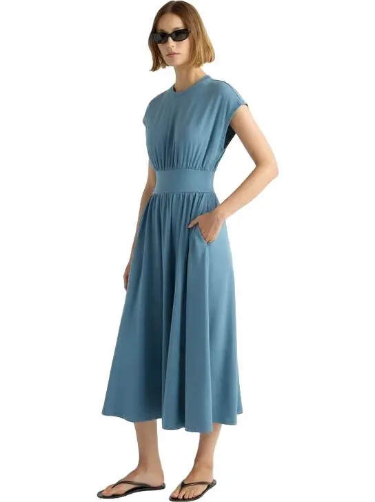 Modern Citizen Prima Jersey Midi Dress - Dusty Blue