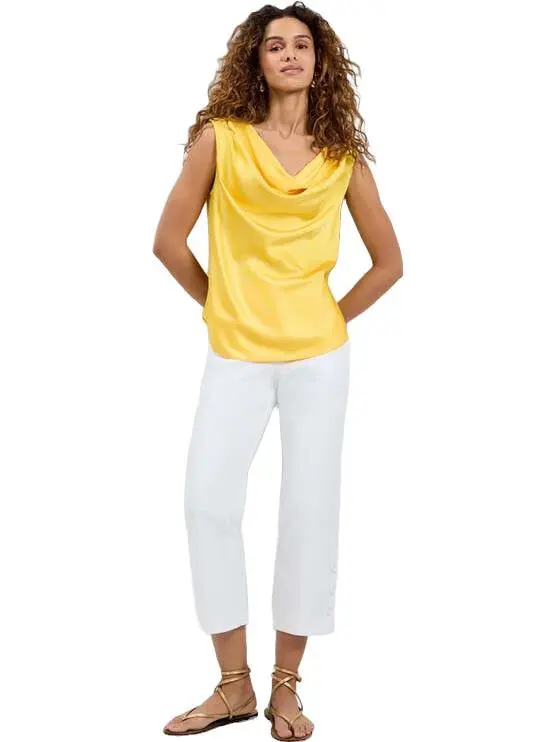 Trina Turk Alessi Cowl Neck Sleeveless Top - Lambretta Lemon