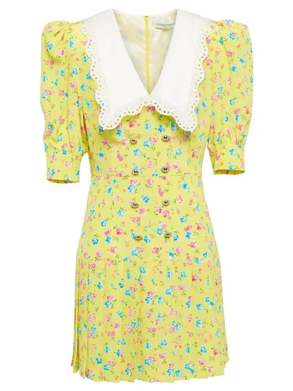 Alessandra Rich Floral Silk Mini Dress - Multicoloured