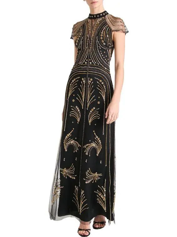 TEMPERLEY LONDON Serayha Gown - Black/gold