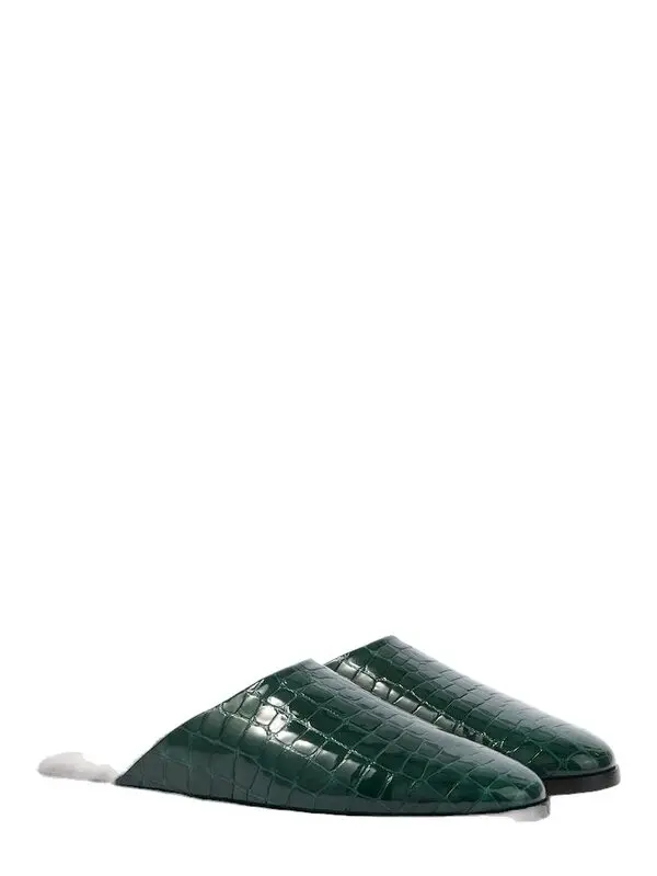 Fear Of God Croc-effect Leather Mules - Green