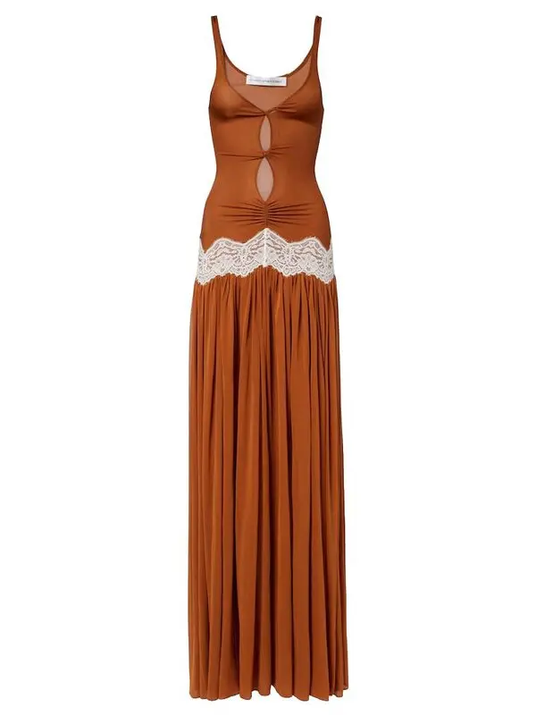 Christopher Esber Lace-trimmed Gown - Brown