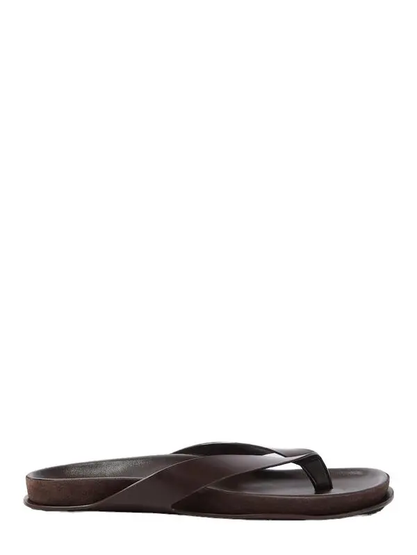 Jacquemus Tatanes Leather Thong Sandals - Brown