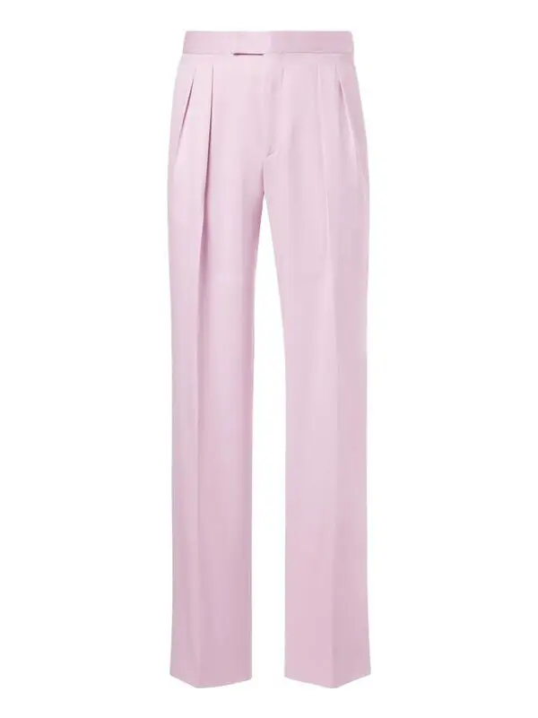 TOM FORD Silk Gabardine Suit Pants - Pink