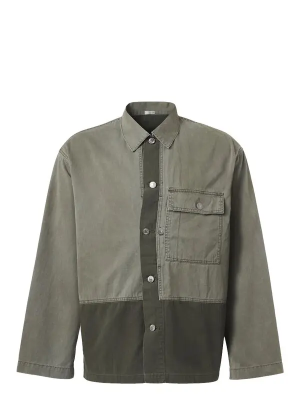 A.PRESSE Paneled Cotton Jacket - Green