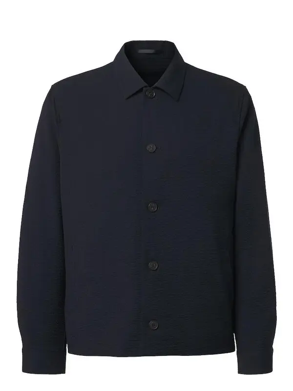 Sunspel Navy Wool-blend Jacket - Blue