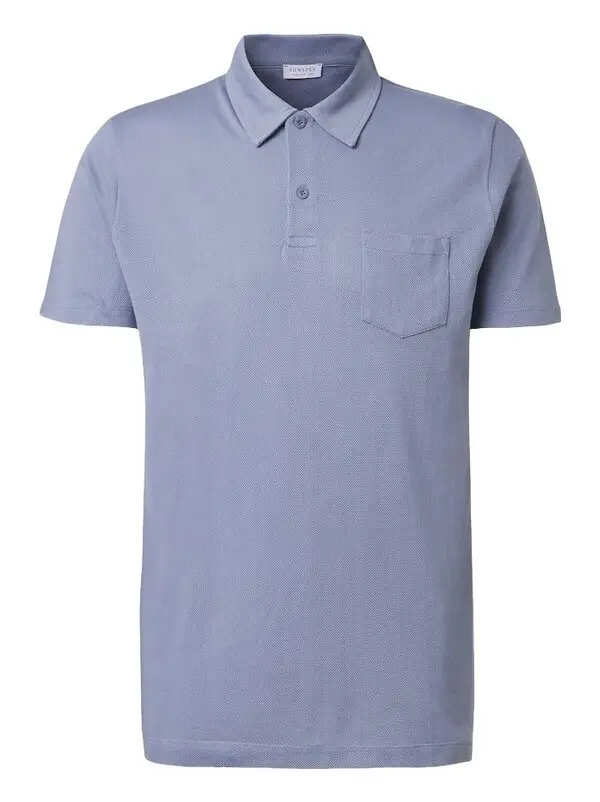 Sunspel Riviera Cotton Polo Shirt - Blue