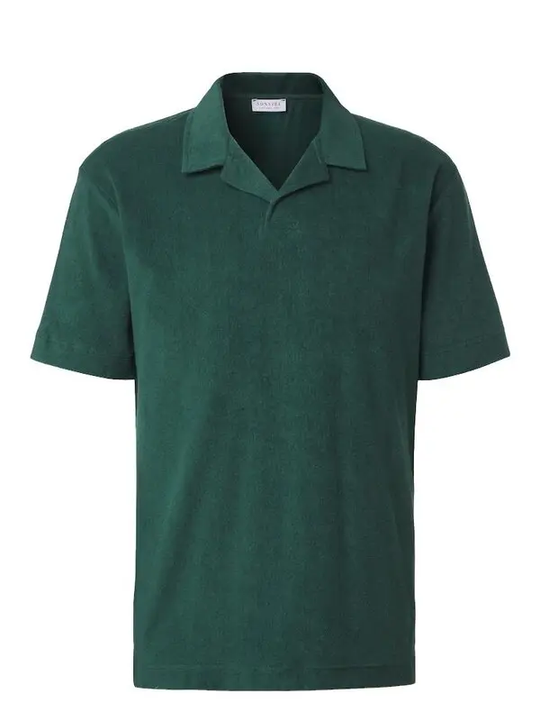 Sunspel Cotton Terry Polo Shirt - Green