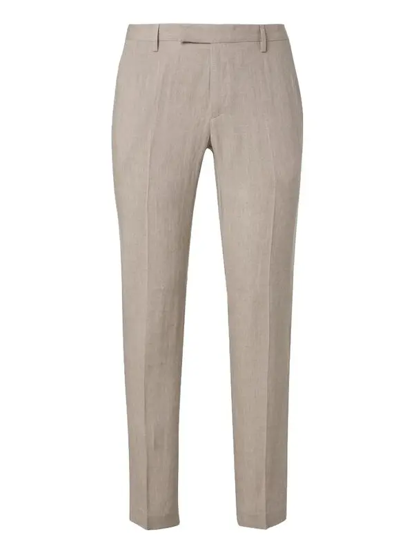 Sunspel Linen Straight Pants - Beige