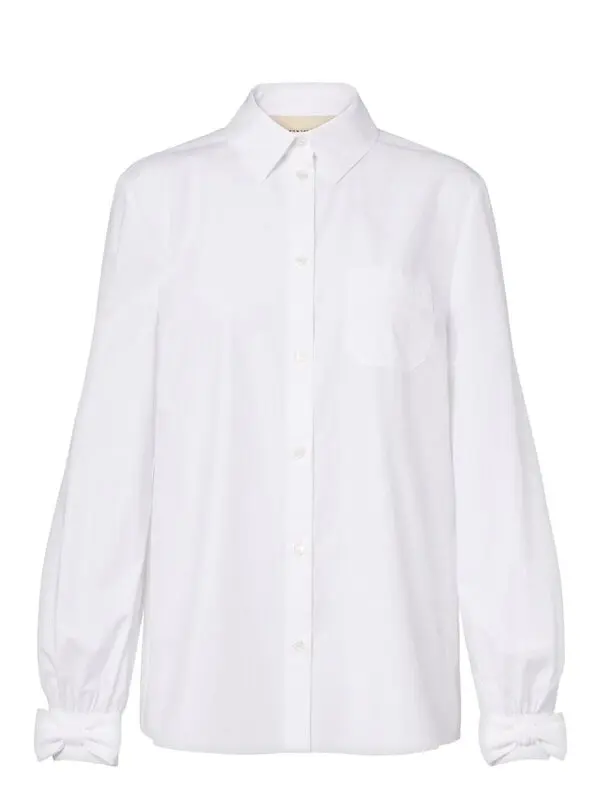 Valentino Garavani Cotton Poplin Shirt With Bow Detail - White