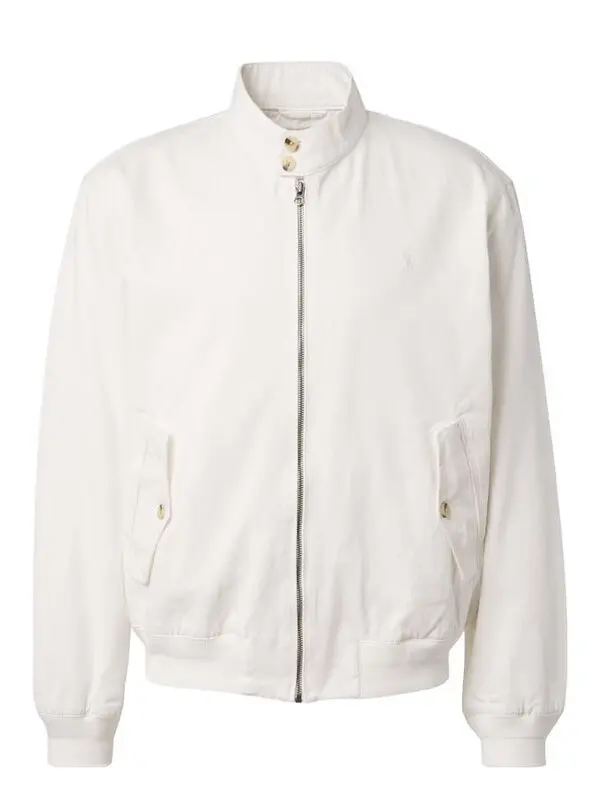 Polo Ralph Lauren Cotton Band Collar Zip-up Jacket - White