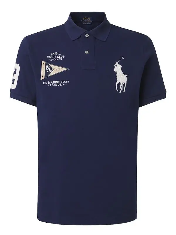 Polo Ralph Lauren Embroidered Cotton Polo Shirt - Blue