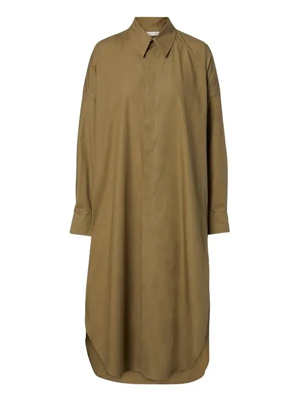 THE FRANKIE SHOP Bloom Cotton Poplin Shirt Dress - Green