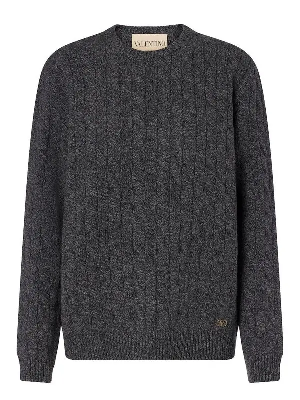 Valentino Garavani Cable-knit Virgin Wool Sweater - Grey