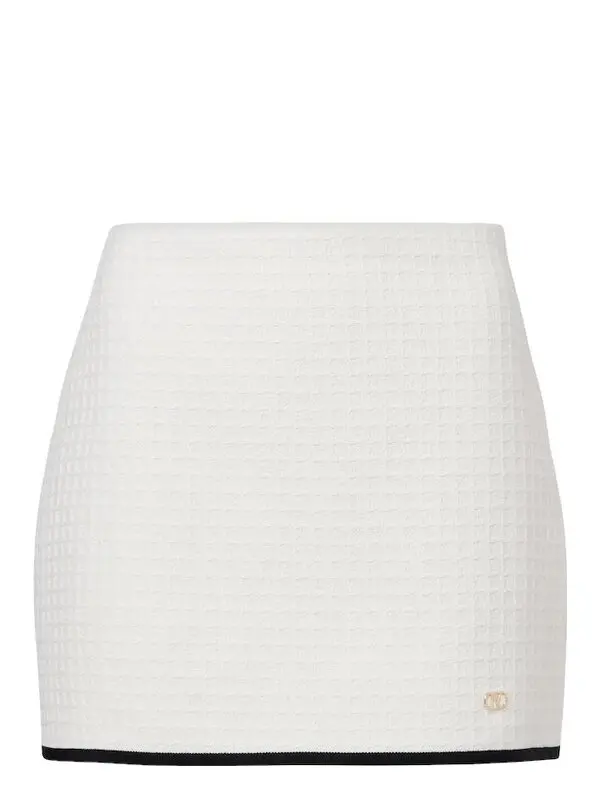 Valentino Garavani Cotton Tweed Miniskirt - White