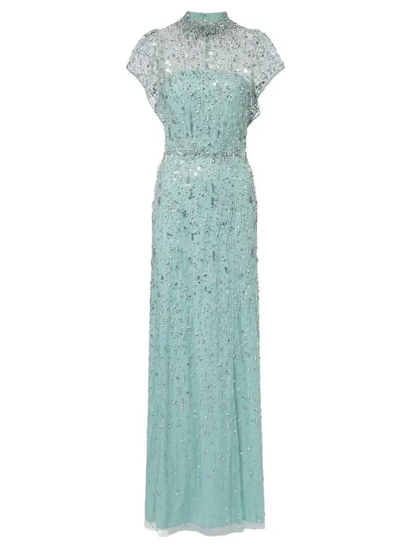 Jenny Packham Embellished Gown - Blue