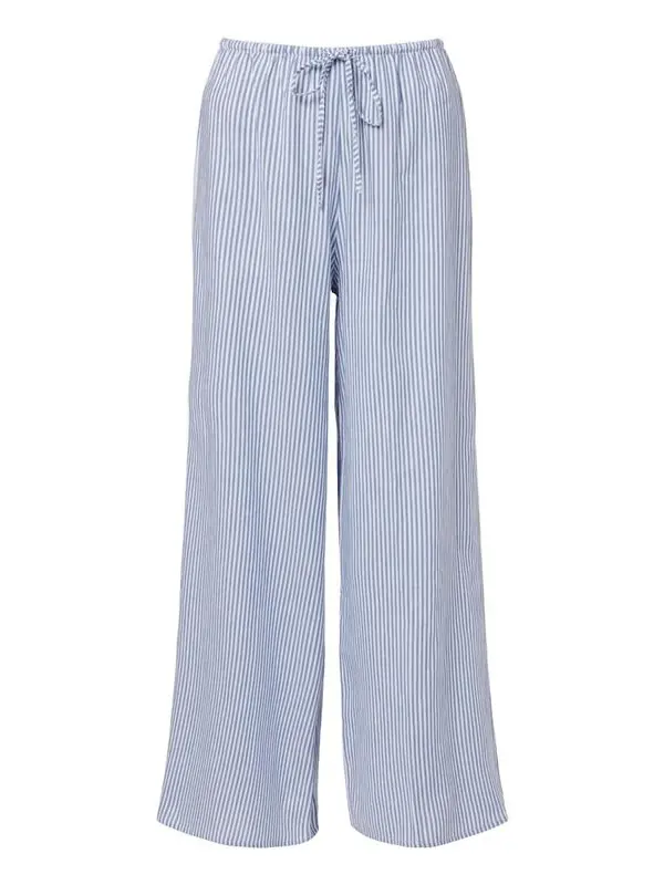 MONTCE Striped Cotton Wide-leg Pants - Blue