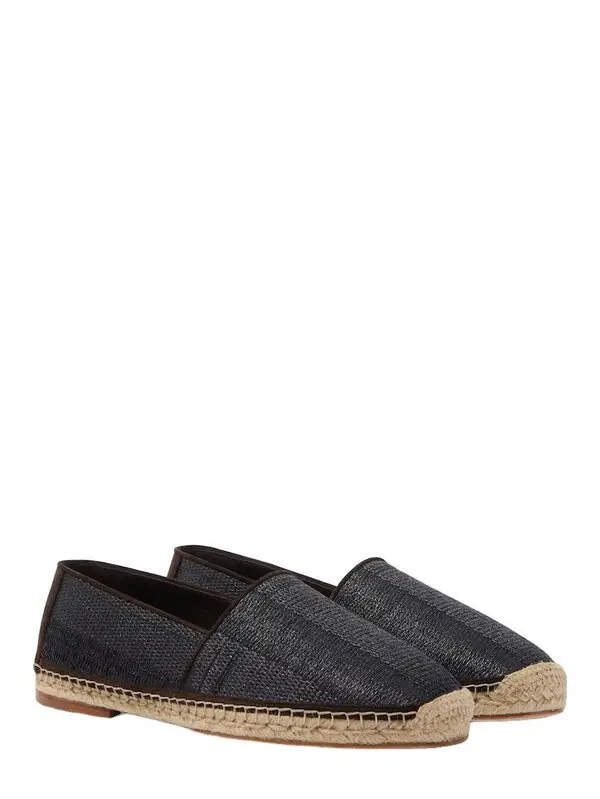 Brunello Cucinelli Suede-trimmed Espadrilles - Black