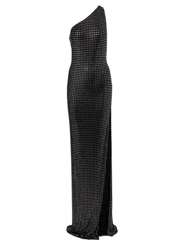 Gucci Embellished One-shoulder Jersey Gown - Black