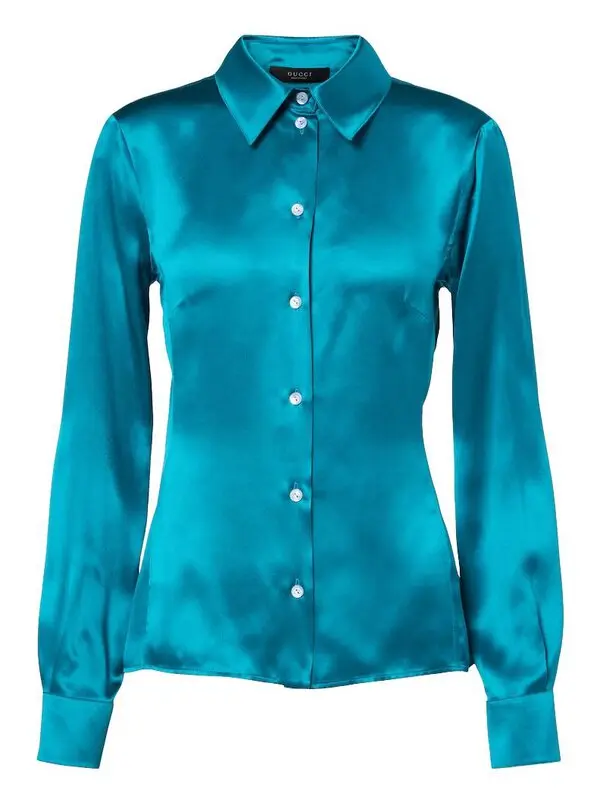 Gucci Silk Satin Shirt - Blue