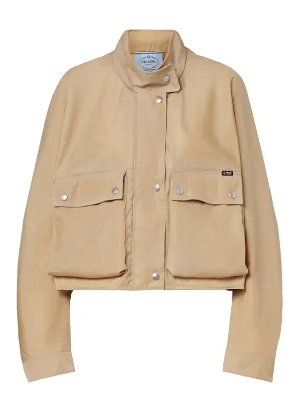 Prada Re-nylon Cropped Jacket - Beige