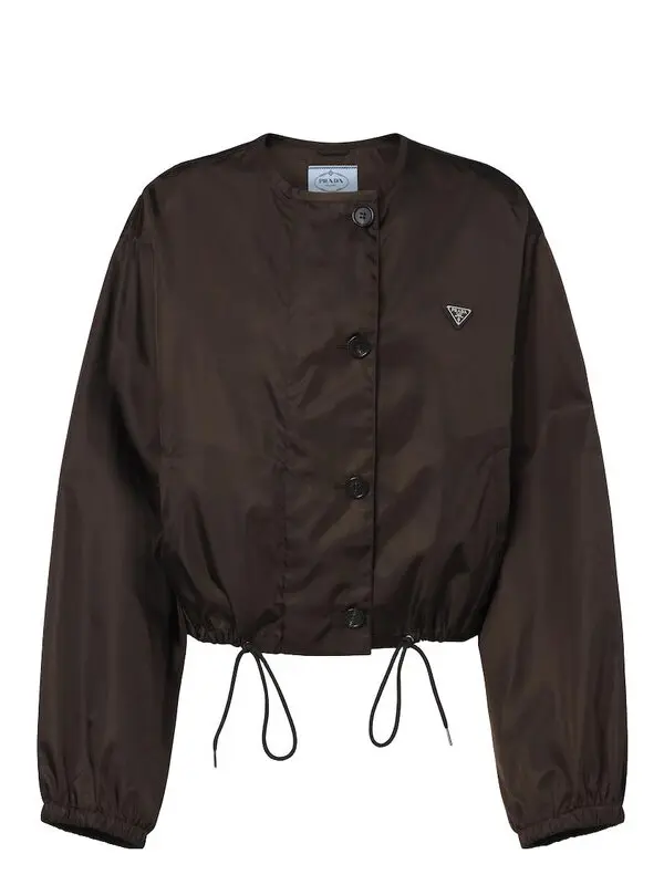 Prada Re-nylon Cropped Jacket - Brown