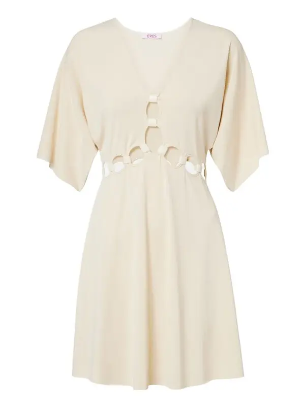 ERES Connection Cutout Jersey Minidress - Beige