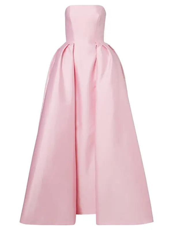 Monique Lhuillier Strapless Bustier Gown - Pink