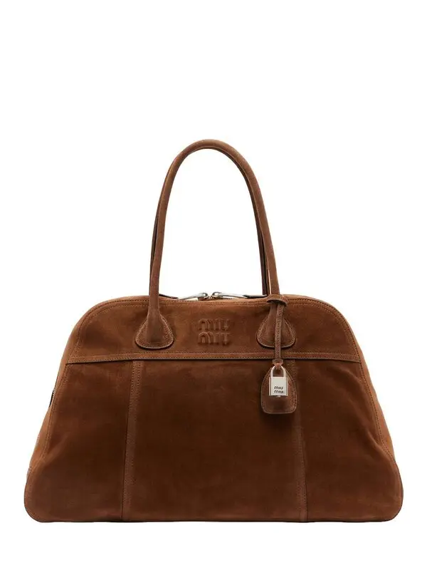 Miu Miu Suede Bowling Bag - Brown