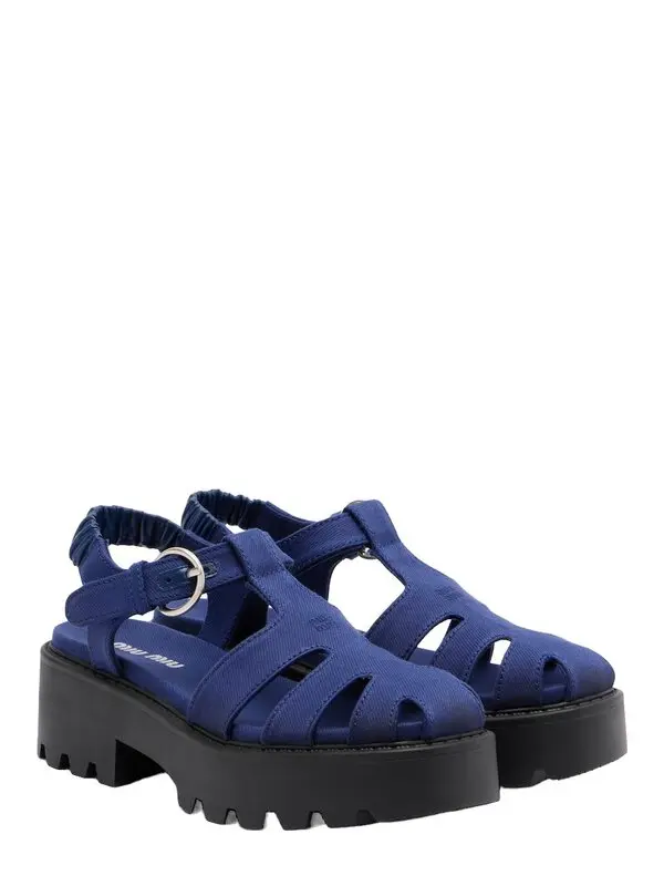 Miu Miu Platform Slingback Sandals - Blue