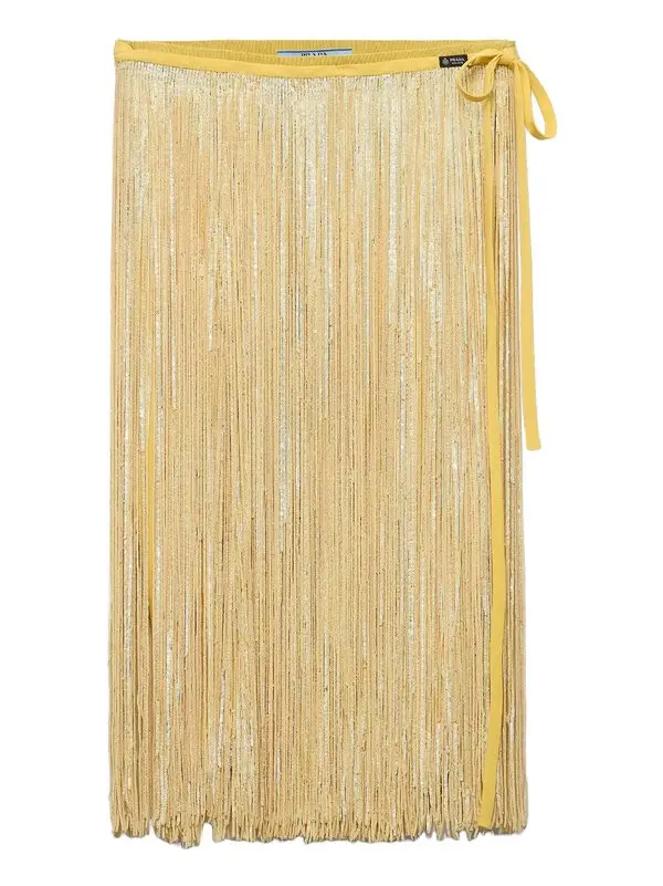 Prada Sequin Fringe Skirt - Yellow