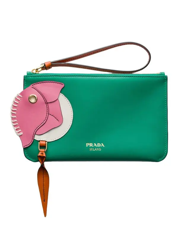 Prada Leather Zipper Pouch - Pink