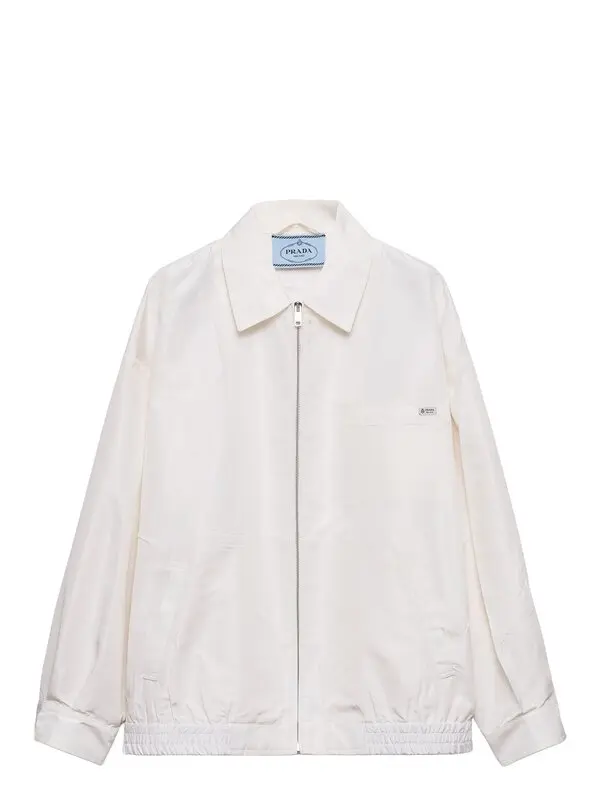 Prada Silk Faille Blouson Jacket - White