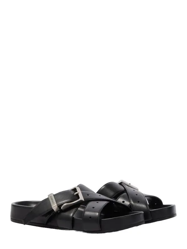 Balenciaga Leather Mules - Black