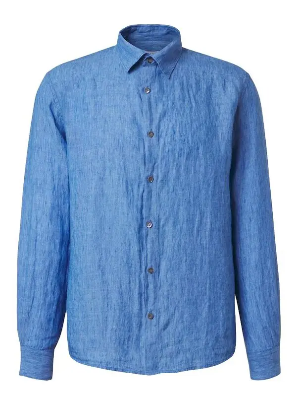 Sunspel Linen Shirt - Blue
