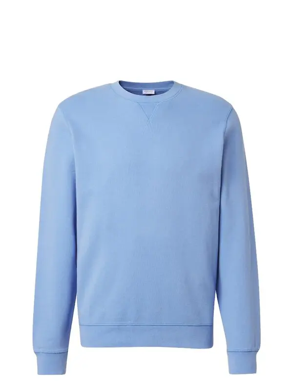 Sunspel Cotton French Terry Sweatshirt - Blue