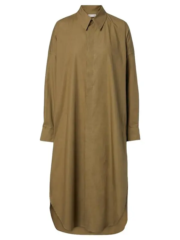 THE FRANKIE SHOP Bloom Cotton Poplin Shirt Dress - Green